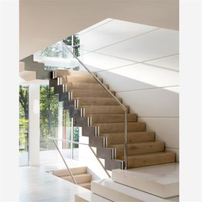 China Top Grade Double U Channel Stringer Modern Straight Staircase with Low Price for sale
