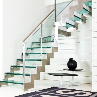 China Low Price Double U Channel Stringer Modern Straight Staircase with Top Grade for sale