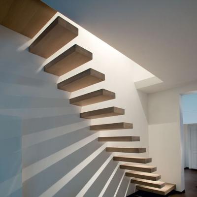 China Inner Stair Design Wooden Floating Staircase for sale