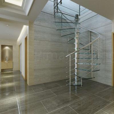 China DIY modern spiral staircase with tempered glass steps for sale