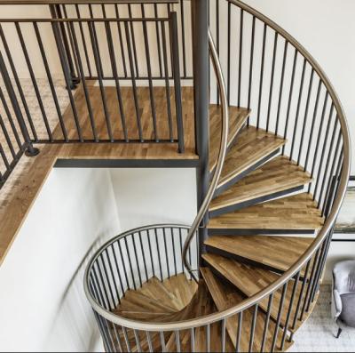 China Easy Install Spiral Staircase with Ruber Wood Steps Design for sale