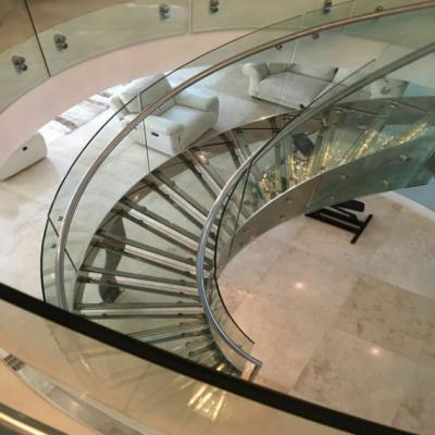 China China Factory Luxury Modern Commercial Steel Curved Staircase for sale