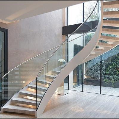 China Made in China Luxury Modern Commercial Steel Curved Staircase for sale