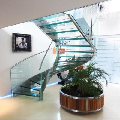 China High Quality Modern Customized Commercial Steel Curved Staircase for sale