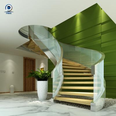 China DIY Made in China Home Building Steel Curved Staircase with High Quality for sale