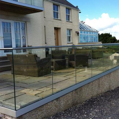 China Modern Design High Quality Tempered Glass Aluminum U Channel For Glass Railing for sale