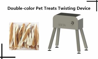 China Double-color pet treats twisting device/Double color chewing gum twisting machine/pet chewing gum for sale