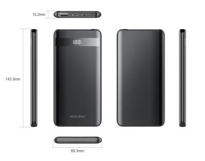 China Tempered Glass Power Bank for Xiaomi 10000mAh External Battery Supports 18W Fast Charging for Mobile Phones for sale