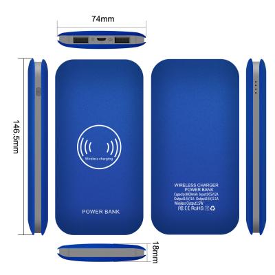 China 2018 Portable Power Bank, Wireless Charger Qi Wireless Charging Power Bank, 5V/2A, 8000mah for sale