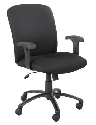 China Mid Back Big and Tall Office Chair in Black Fabric with arms,ANSI/Bifma standard office chairs for sale