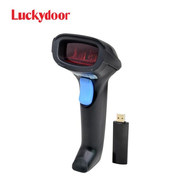 Quality Luckydoor K-211R Handheld Usb Cost-effective 1D Wireless Barcode Scanner Laser Barcode Reader with Holder for sale