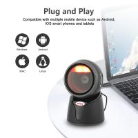 China USB Desktop Barcode Scanner Wireless Kiosk 2D Omnidirectional Bar QR Code Reader CMOS Light Source for Scanning Stock Product for sale