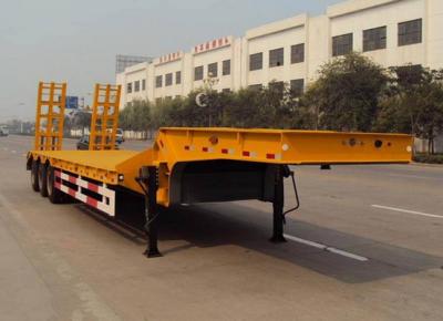 China Tri-axle 60ton low bed semi trailer for heavy equipment transport for sale