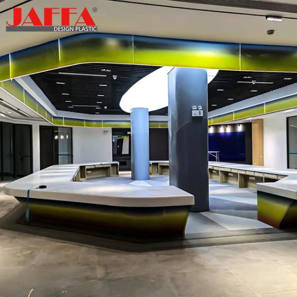 Quality Customized Processing Solid Colored Resin Glass Gradient Luminous Ceiling for sale