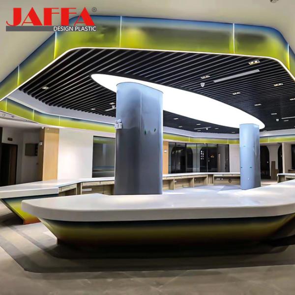 Quality Customized Processing Solid Colored Resin Glass Gradient Luminous Ceiling for sale