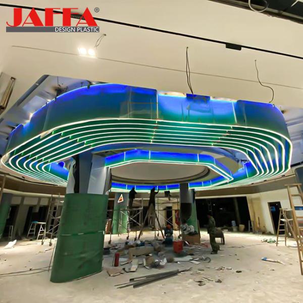 Quality Customized Processing Solid Colored Resin Glass Gradient Luminous Ceiling for sale