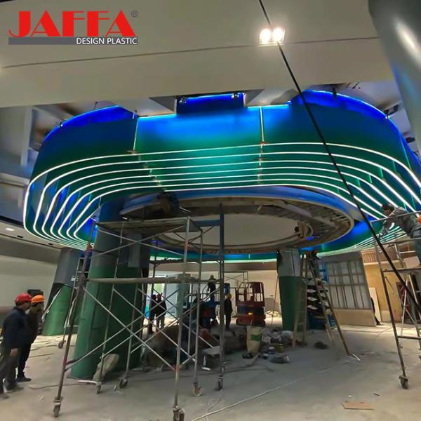 Quality Customized Processing Solid Colored Resin Glass Gradient Luminous Ceiling for sale