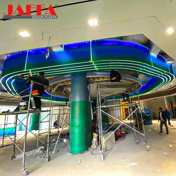 Quality Customized Processing Solid Colored Resin Glass Gradient Luminous Ceiling for sale