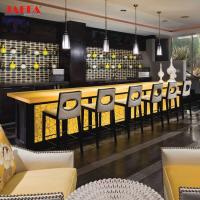 Quality Custom Luminous Plexiglass Bar Counter Custom Resin Glass Reception Bar for sale