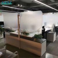 Quality JAFFA Custom Frosted Acrylic Office Partition, Workstation Screen with Plant for sale