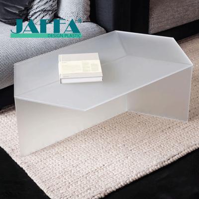China Custom Frosted Acrylic Coffee Table Custom Small Space Tea Table for sale