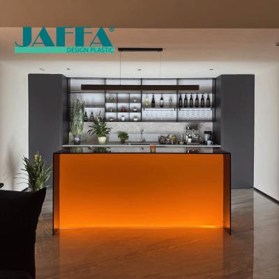 China Custom Acrylic Illuminated Kitchen Island Custom Resin Glass Kitchen Cabinetry for sale