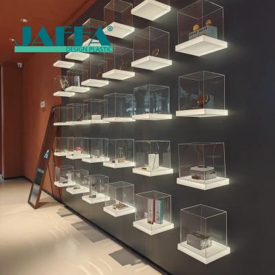 China JAFFA Acrylic Floating Display Cabinet Artistic Showcase Solutions For Collections Premium Products for sale