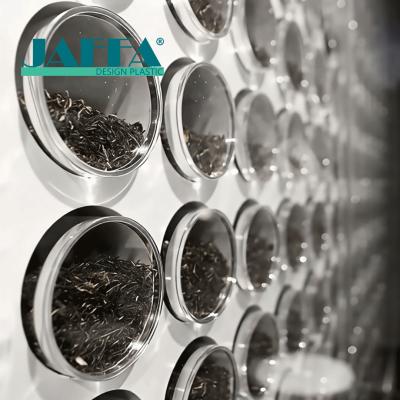 China JAFFA Acrylic Wall-Mounted Tea Display System – Transparent Showcase Solutions for Immersive Tea Spaces for sale
