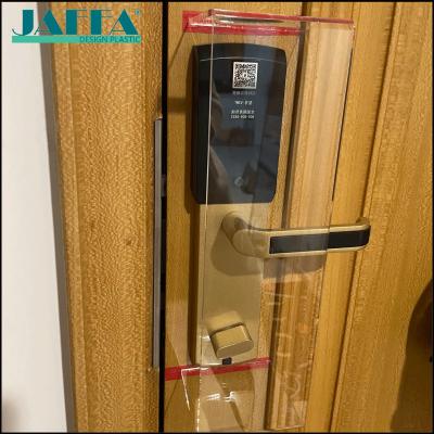 China JAFFA Custom Acrylic Smart Door Lock Cover, Transparent Waterproof & Dustproof Handle Protector, Home & Hotel Door Lock Guard Shell for sale