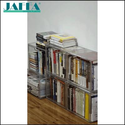 China JAFFA Custom Acrylic Bookcase, Modular Freely Combinable Bookshelf, Transparent Dustproof Storage Display for Books & Documents for sale