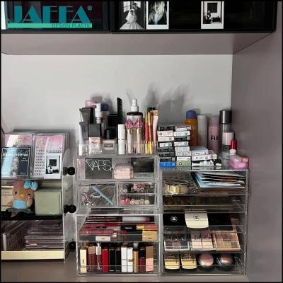 China JAFFA Custom Acrylic Vanity Organizer, Multi-Layer Drawer-Type Makeup Station, Transparent Storage Case for Bedroom & Bathroom for sale