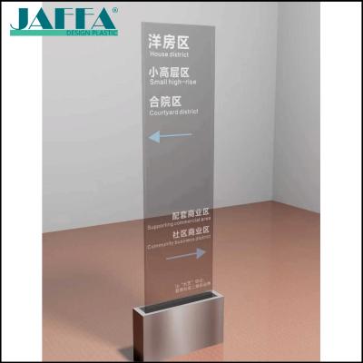 China JAFFA Custom Acrylic Wayfinding Sign, Vertical Directional Stand, Acrylic Clear Guide for Mall & Office for sale
