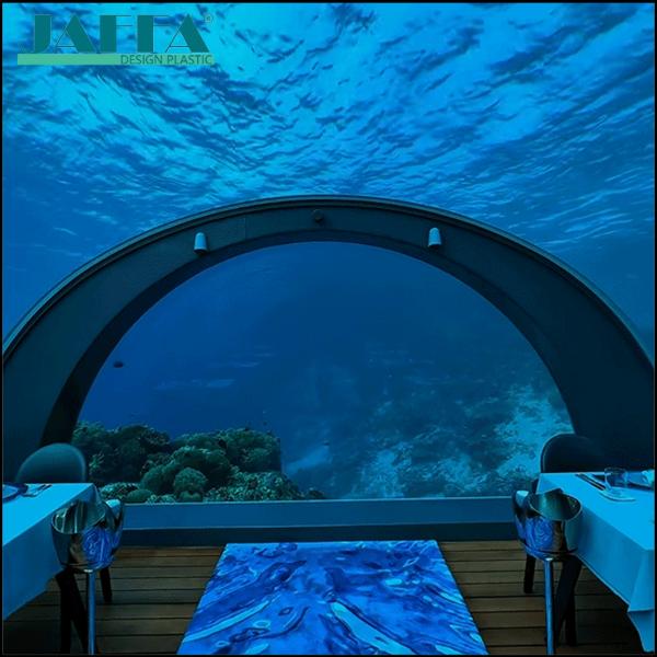 Quality Custom Acrylic Viewing Panel for Underwater Restaurant, Large Curved Transparent Window, Panoramic Display Panel for Undersea Restaurant for sale