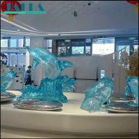 Quality Custom Transparent Acrylic Dolphin Sculpture, Large-Scale Marine Art Ornament, for sale