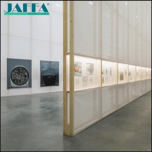 Quality Custom Semi-Transparent Acrylic Gallery Partition & Display Shelf, Illuminated Art Wall, Partition Display System for Museum/Art Gallery for sale