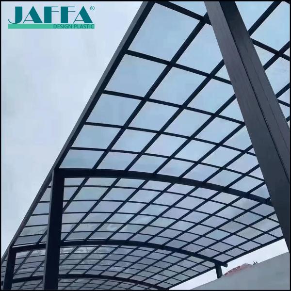 Quality Custom Curved Acrylic Canopy, High-Clarity Polycarbonate Sunshade, Outdoor Lighting Canopy for Villa/Commercial Use for sale