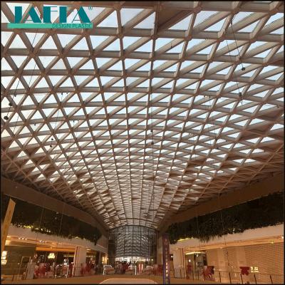 China Custom Large-Scale Acrylic Grid Skylight for Mall, Curved Skylight for Public Space, Transparent Canopy for Commercial Complex for sale