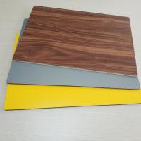 China Circular Cladding Wood Grain Aluminum Composite Panel Embossed Surface Density 2.5% for sale
