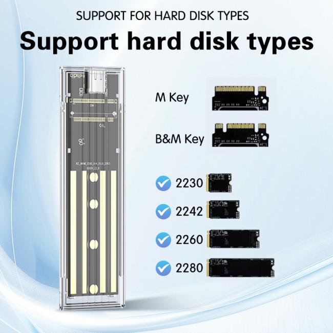 LASTINGIN M.2 NVMe SSD Enclosure - Side View