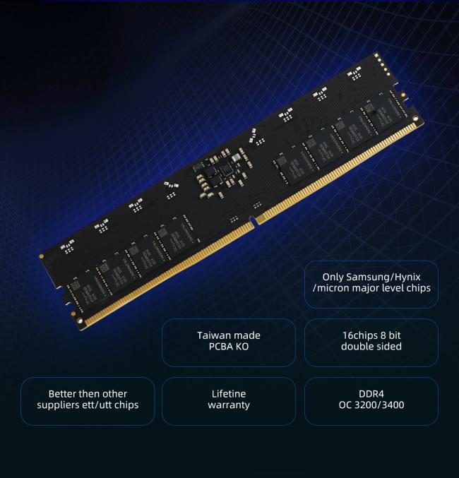 DDR5 RAM module with size reference