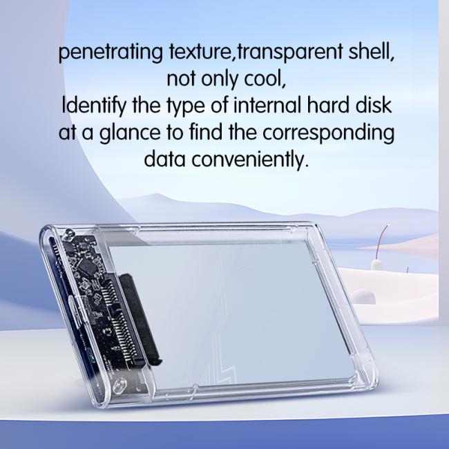 2.5-inch SATA hard drive enclosure with USB Type-C connection port