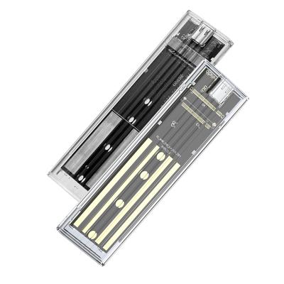 China 1000mb/s M2 SSD Case To Usb Type C Transparent Hard Drive Enclosure for sale