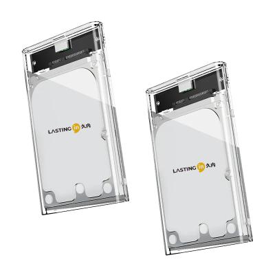 China 2.5 Inch SATA SSD Enclosure USB 3.0 Type-C Transparent Case for sale