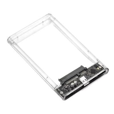 China 2.5 Inch SATA SSD Enclosure USB 3.0 5Gbps Transparent Case for sale