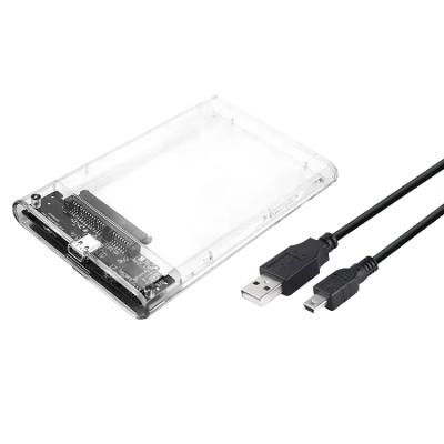 China 2.5 Inch SATA SSD Enclosure USB 3.0 Transparent Case for sale