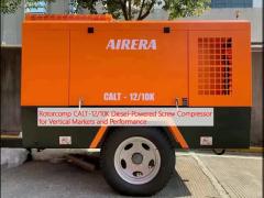 Rotorcomp CALT-12/10K Diesel-Schraubkompressor für vertikale Märkte und Leistung