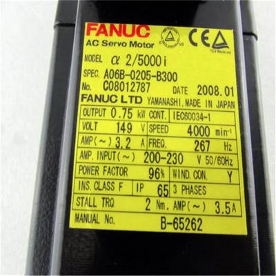 China A06B-0205-B300 Schwarzer Fanuc-Servomotor, 12 Monate Garantie zu verkaufen