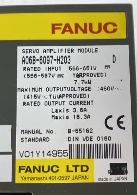 China A06B-6097-H203 Fanuc Servo Drive met stroomvoorziening en 12 maanden Te koop