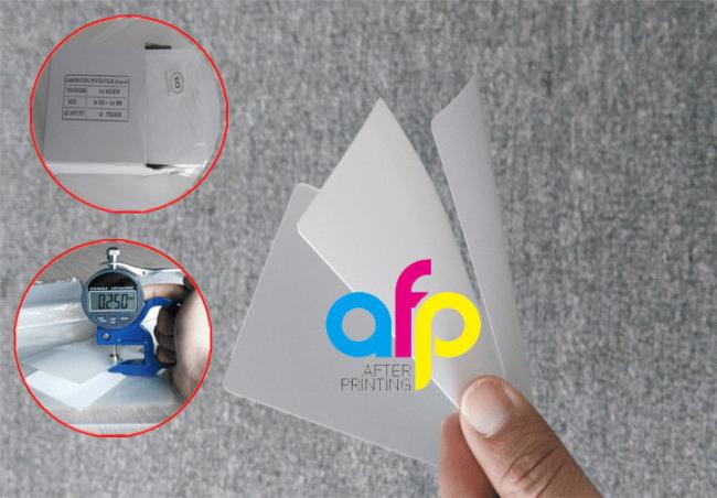 PET laminating pouch film product display
