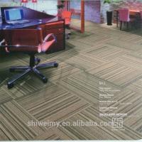 China Modern dark colored tufted loop stripe PP carpet tile for sale